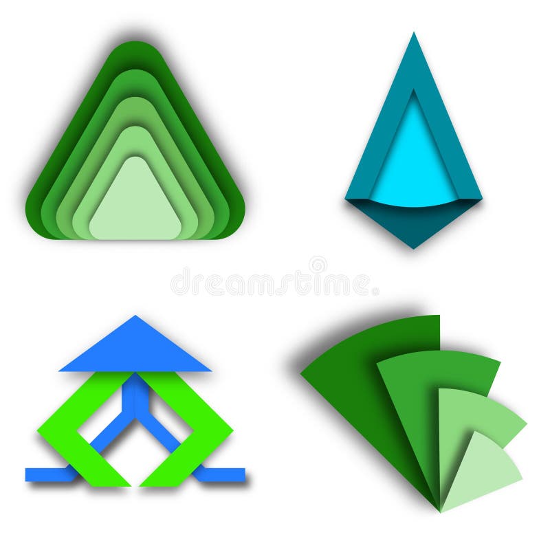 Collection of Green and Blue Triangular Modern Logo Stock Vector ...