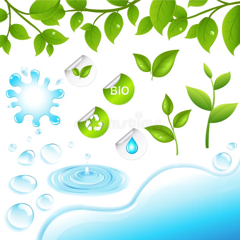 Set of Water Design Elements. Vector Stock Vector - Illustration of ...