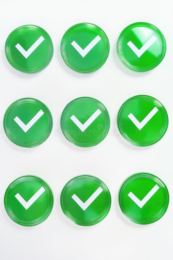 A Collection of Green Buttons with White Check Marks, Suitable for Use ...