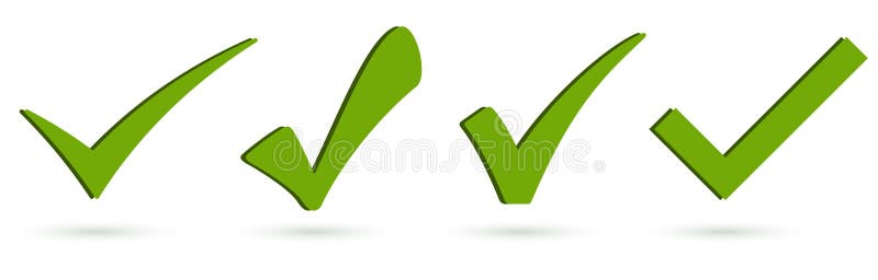 Collection Green Check Marks Stock Vector - Illustration of mark, super ...