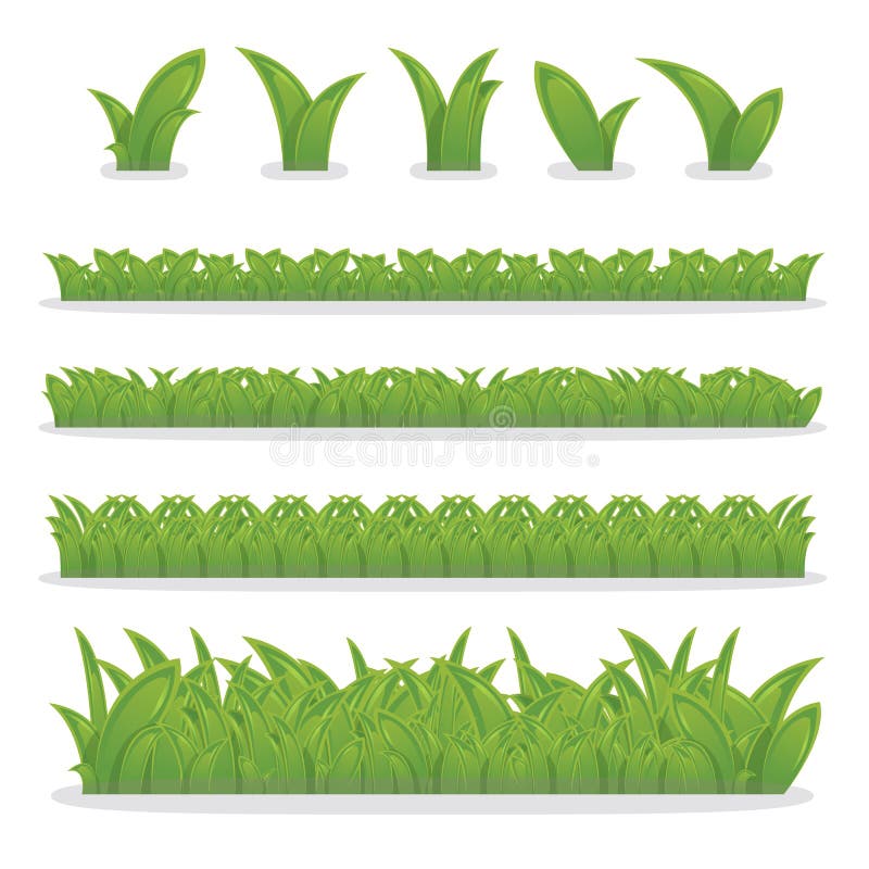 Collection of Green Grass for Decoration in Your Works Stock Vector ...