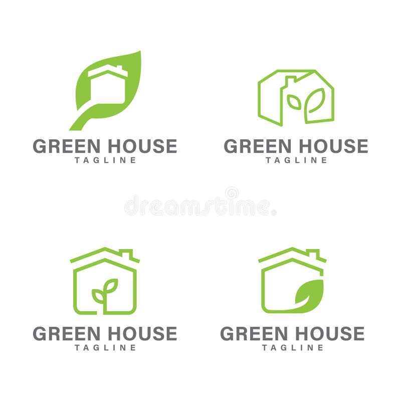 Collection Green House Logo Vector Stock Vector - Illustration of ...