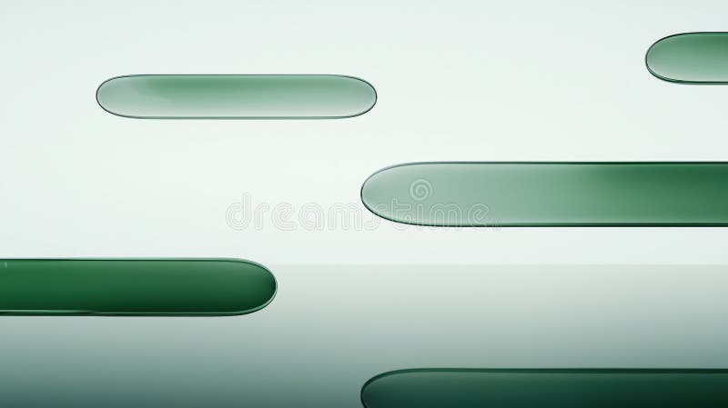 A Collection of Green, Oval-shaped Objects Arranged in a Diagonal Line ...