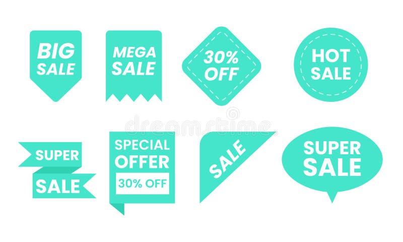 Collection of Green Sale Tags Sticker and Labels Stock Vector ...