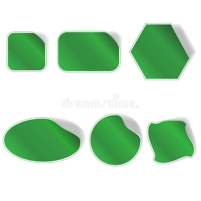 Collection Green Stickers stock vector. Illustration of reflective ...