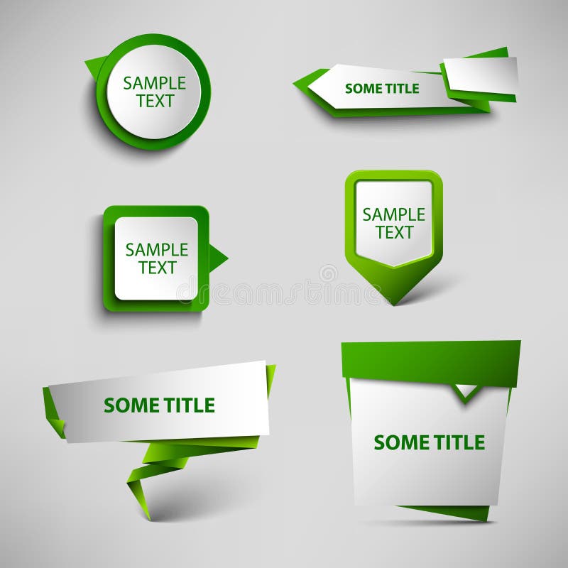 Collection Web Green Buttons and Pointers for Shopping Stock Vector ...