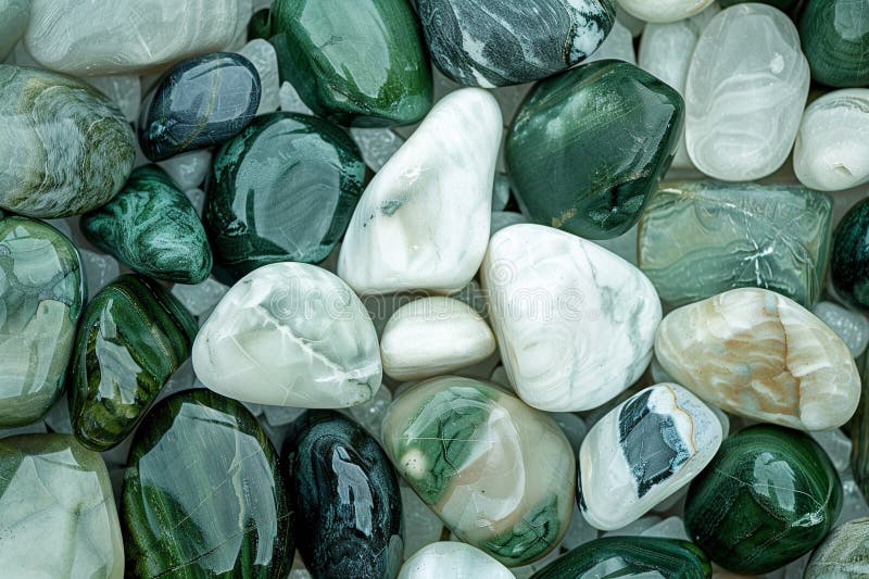 Green and White Stones stock illustration. Illustration of crystals ...