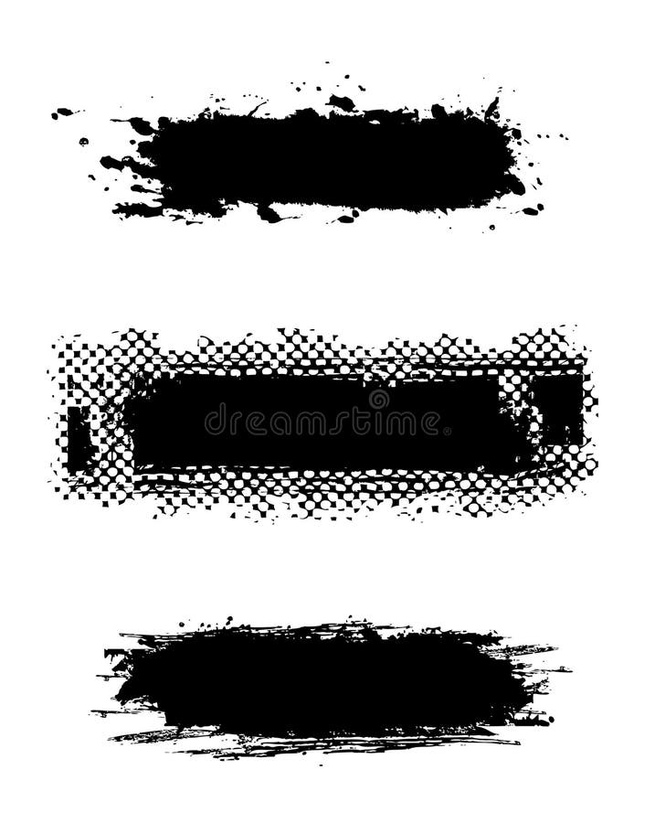 Grunge black ink banner stock vector. Illustration of dribble - 12038647