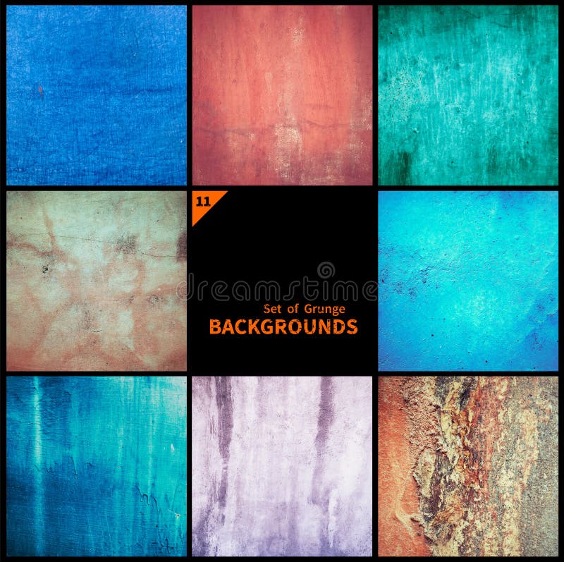 Collection of Grunge Textures and Backgrounds Stock Illustration ...