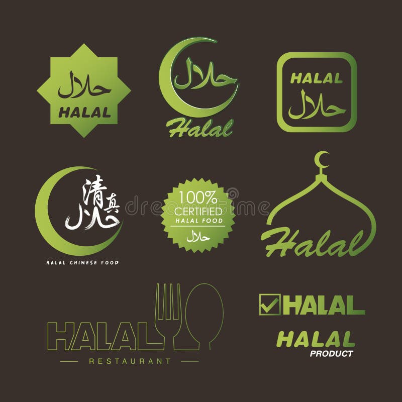 Collection of Halal Logo or Symbol Stock Vector - Illustration of ...