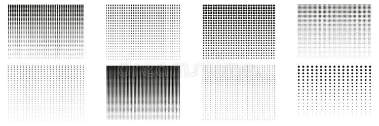Collection of Halftone Dot Pattern Background. Monochromatic Halftone ...