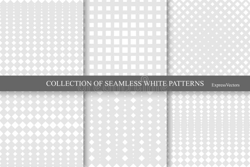 Collection of Halftone Seamless Geometric Patterns. Stock Vector ...