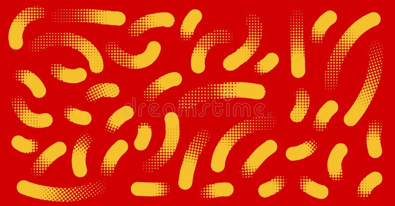 Collection of Halftone Yellow Dots Curved Gradient Pattern Texture ...