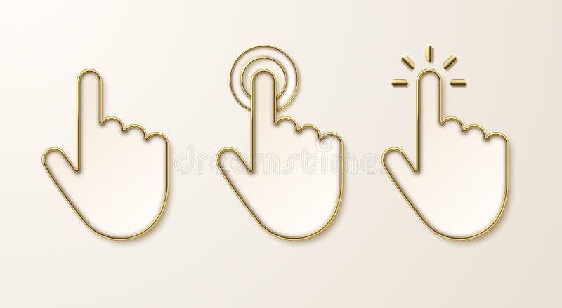Hand Cursor Gold Stock Illustrations – 622 Hand Cursor Gold Stock ...