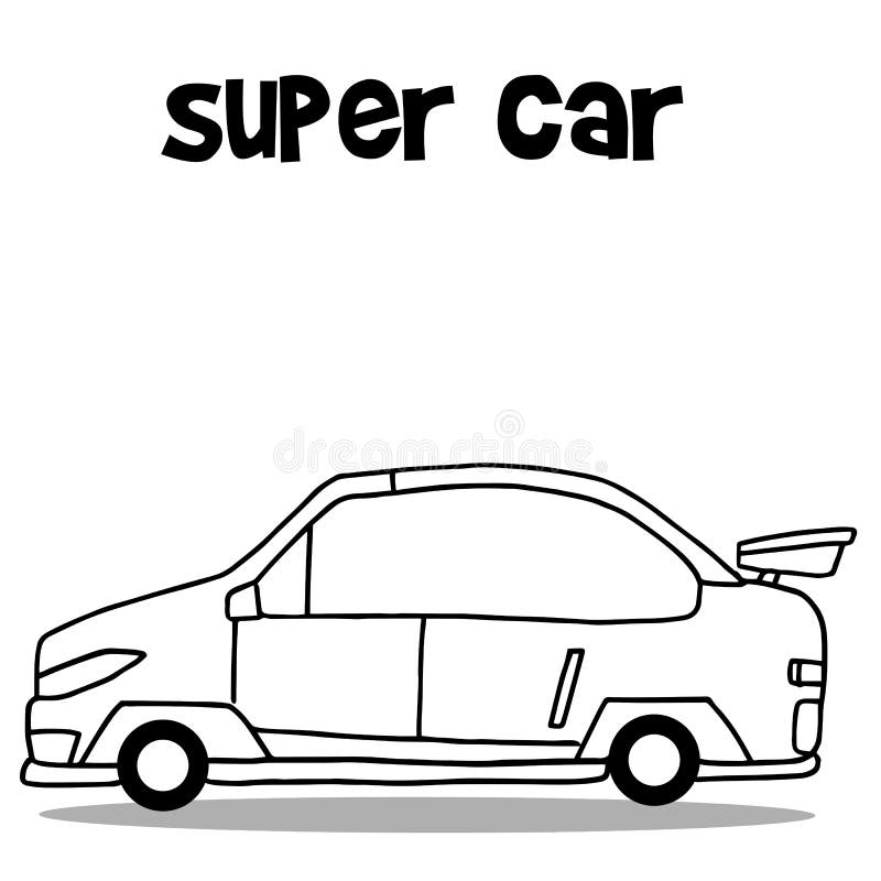 Collection Hand Draw Super Car Stock Vector - Illustration of travel ...