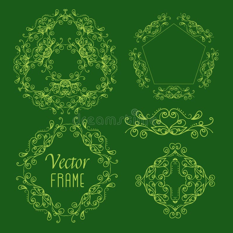 Collection Hand Drawing Frame Stock Illustration - Illustration of ...