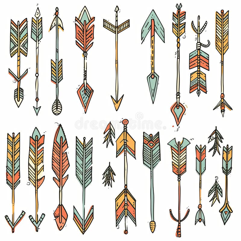 Collection of Hand Drawn Arrows on a White Background. it Has Simple ...