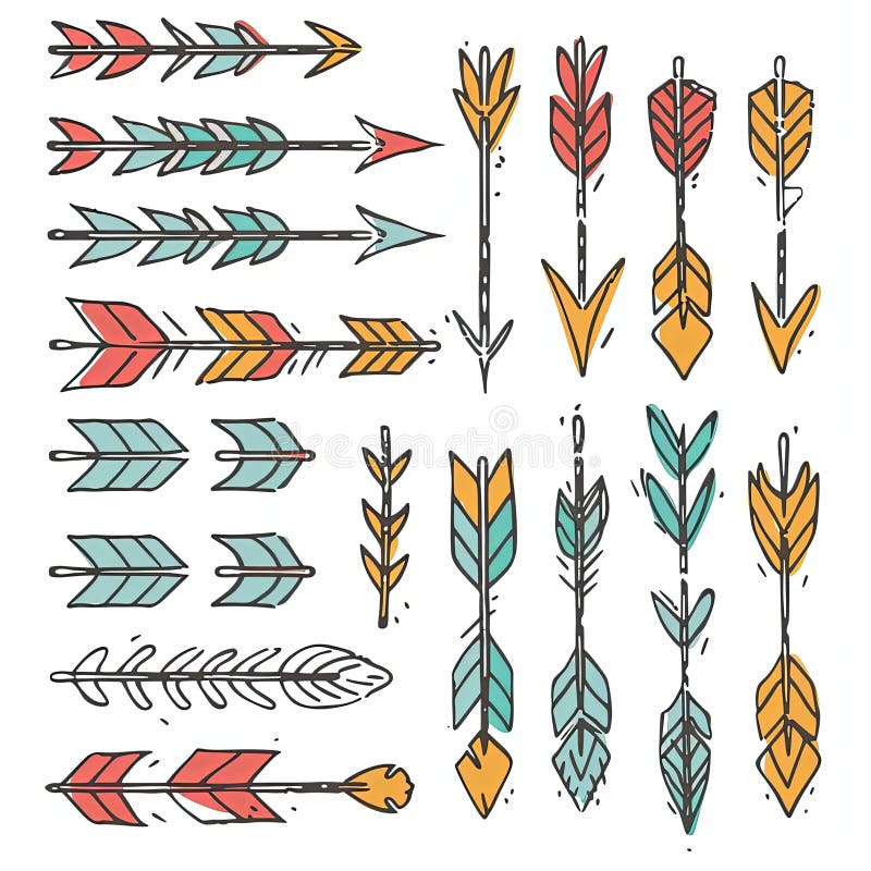 Collection of Hand Drawn Arrows on a White Background. it Has Simple ...