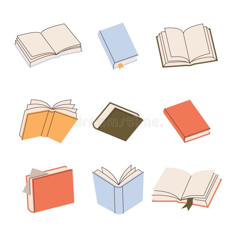 Collection Hand Drawn Book Elements for Your Design Stock Vector ...