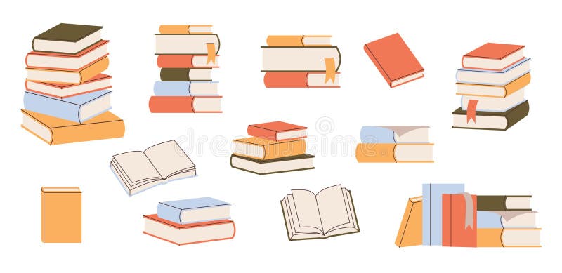 Collection Hand Drawn Book Elements for Your Design Stock Vector ...