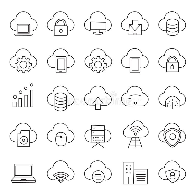 Computing Outline Icons Collection Stock Illustrations – 3,504 Computing Outline Icons ...