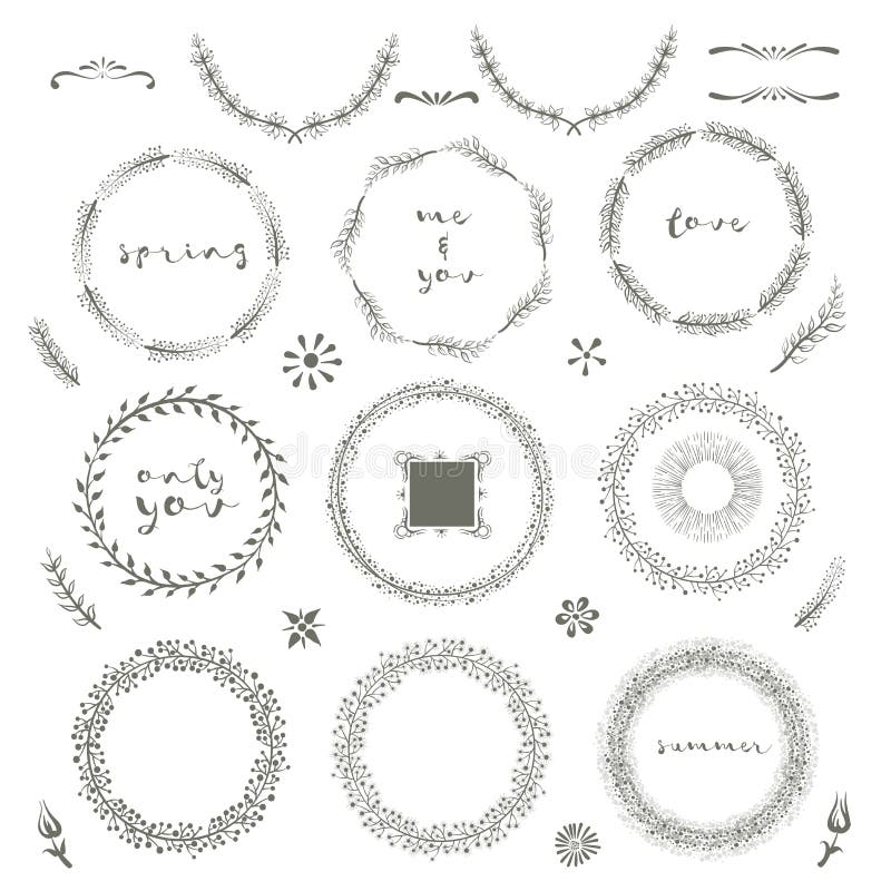 Collection of Hand Drawn Design Elements Stock Vector - Illustration of ...