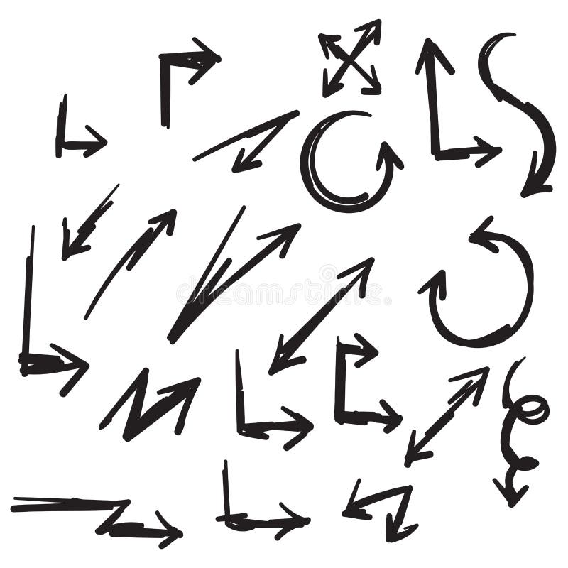 Collection of Hand Drawn Doodle Arrow Set ,vector Illustration Stock Vector - Illustration of ...