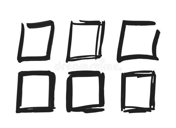 Collection of Hand Drawn Doodle Squares, Vector Scribble Design ...