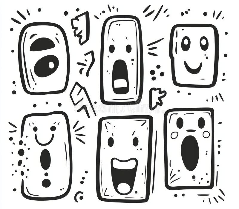 A Collection of Hand-drawn Exclamation Marks, Featuring Scribble Doodle ...