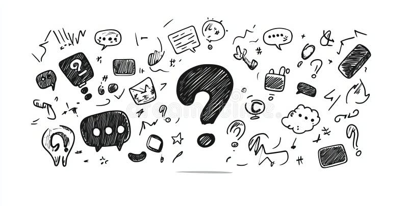 A Collection of Hand-drawn Exclamation Points and Question Marks in a ...