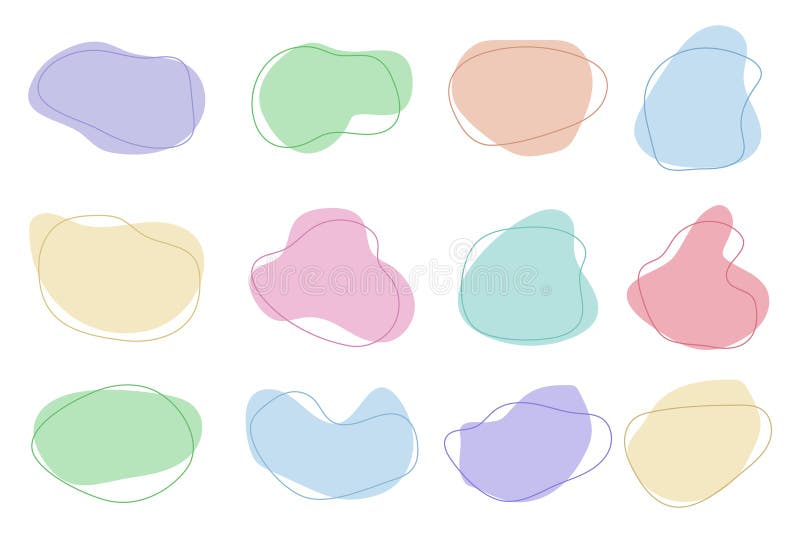 Collection of Hand Drawn Flat Abstract Shapes. Irregular Shape Stock ...