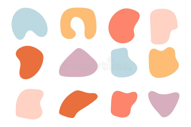 Collection of Hand Drawn Flat Abstract Shapes. Irregular Shape Stock ...