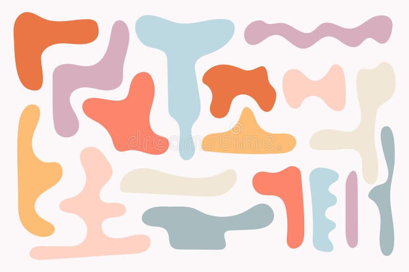 Collection of Hand Drawn Flat Abstract Shapes. Irregular Shape Stock ...