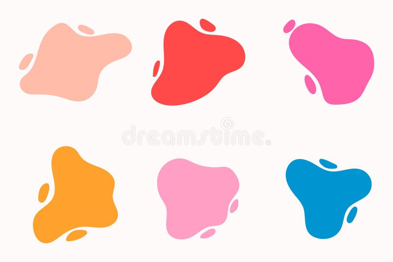 Collection of Hand Drawn Flat Abstract Shapes. Irregular Shape Stock ...