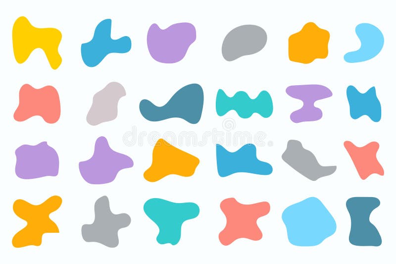 Collection of Hand Drawn Flat Abstract Shapes. Irregular Shape Stock ...