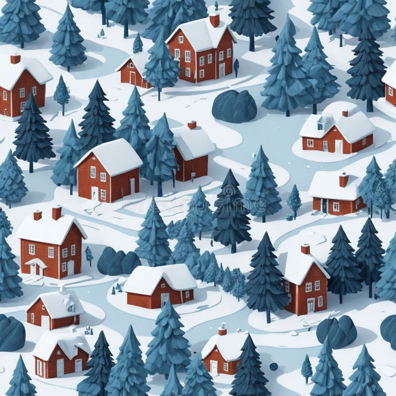 A Collection of Hand-drawn, Flat-style Illustrations Featuring Winter ...