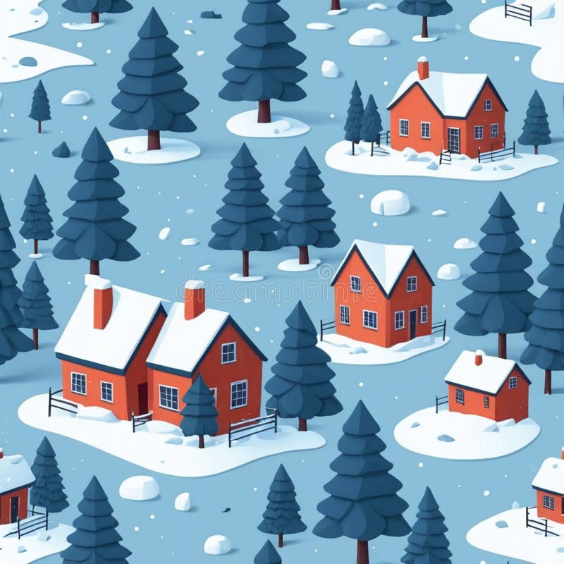 A Collection of Hand-drawn, Flat-style Illustrations Featuring Winter ...