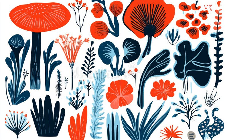 A Collection of Hand-drawn Items Celebrating Springtime Stock Image ...