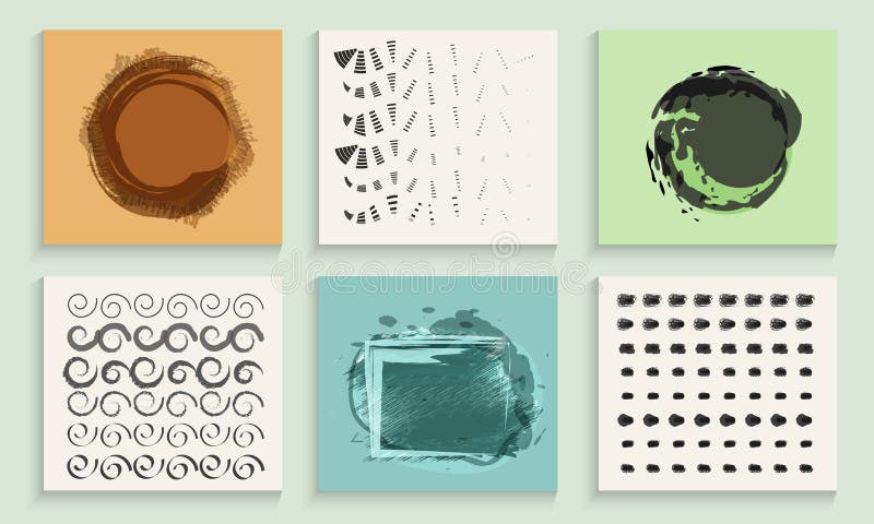 Collection of Hand Drawn Patterns. Stock Illustration - Illustration of ...