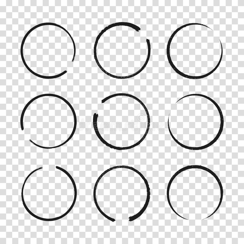 Collection Hand Drawn Round Shape. Set of Circular Frames. Sketch of ...