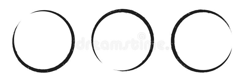 Collection Hand Drawn Round Shape. Sketch of Circular Doodles with a ...