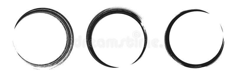 Collection Hand Drawn Round Shape. Sketch of Circular Doodles with a ...