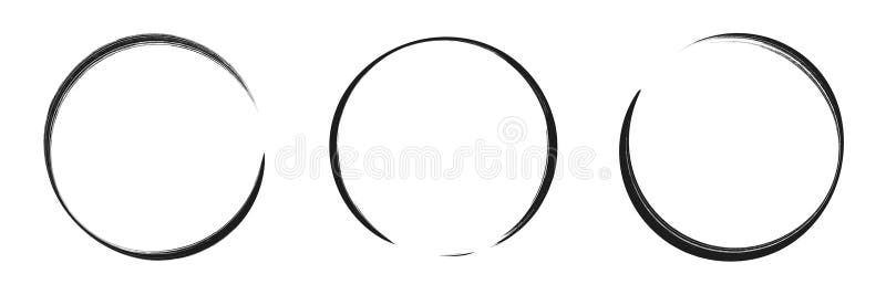 Collection Hand Drawn Round Shape. Sketch of Circular Doodles with a ...