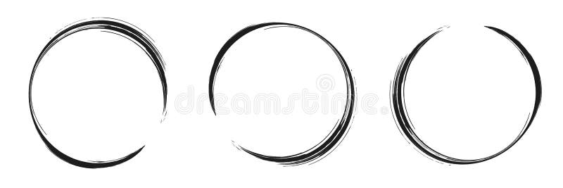 Collection Hand Drawn Round Shape. Sketch of Circular Doodles with a ...