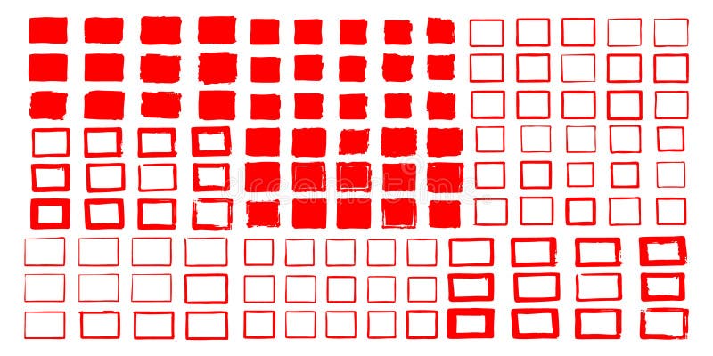 A Collection of Hand-drawn Squares, Rectangles, and Circles in Black ...