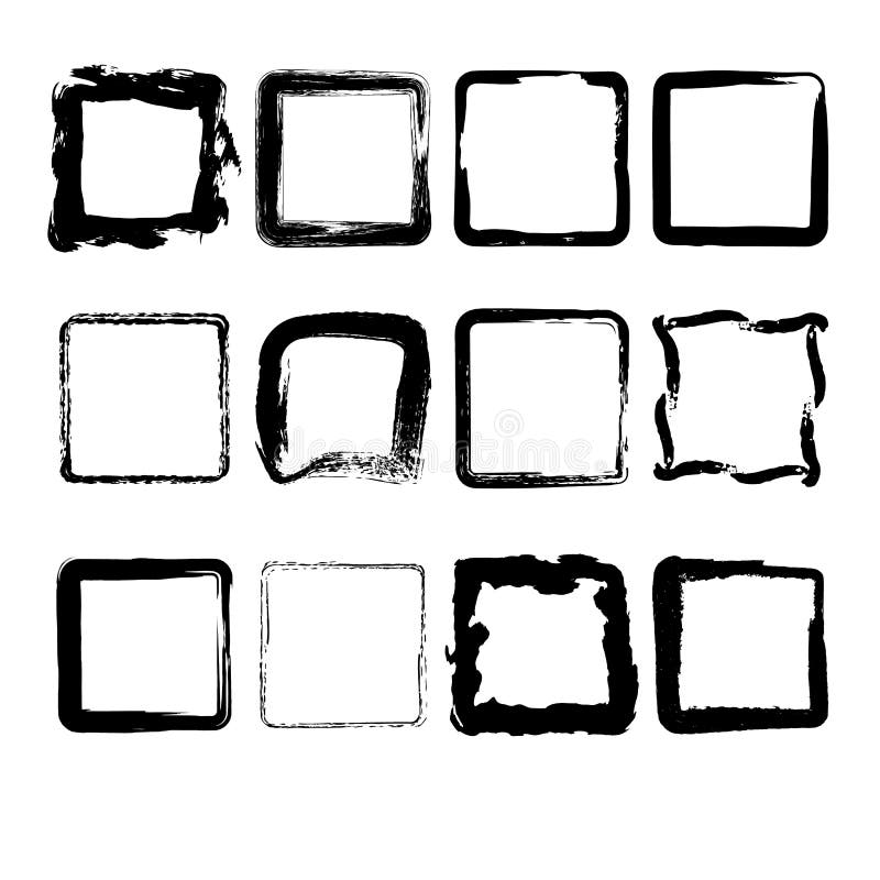 Collection of Hand Drawn Squares Stock Vector - Illustration of ...