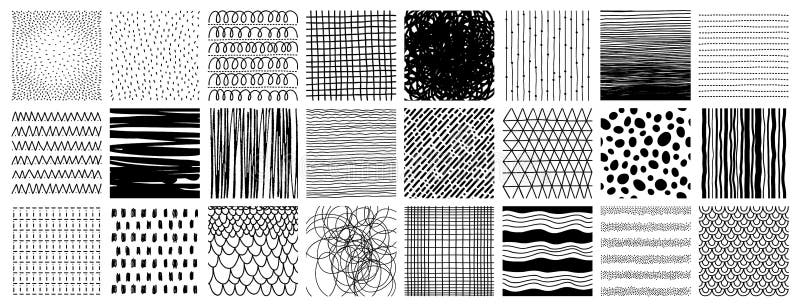 Collection of Hand-drawn Texture and Design Elements Stock Vector ...