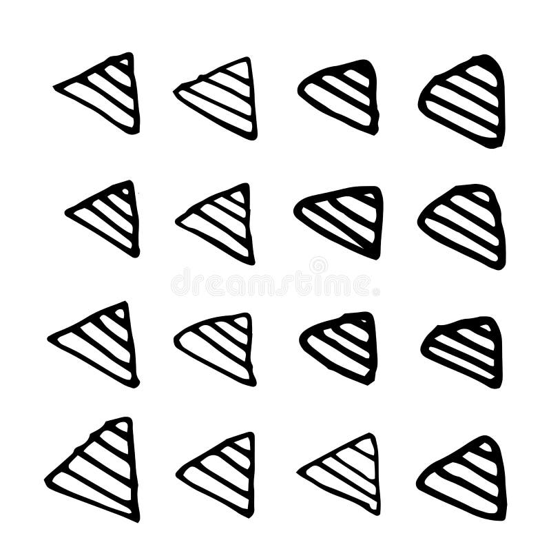 Collection of Hand Drawn Triangles Stock Vector - Illustration of ...