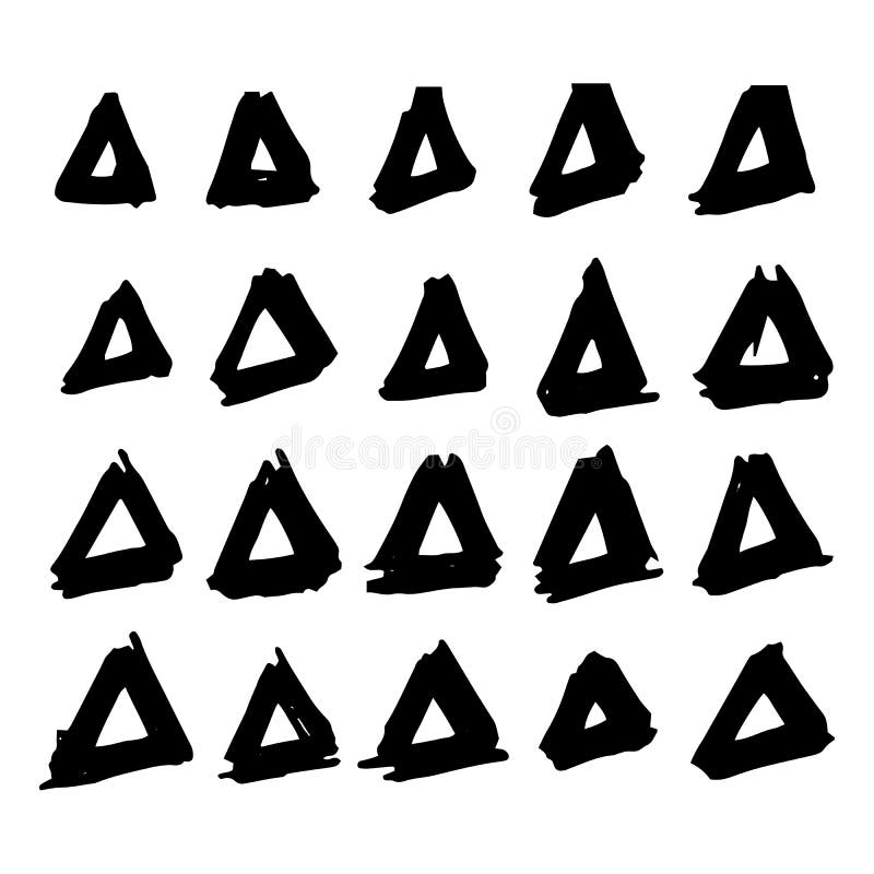 Collection of Hand Drawn Triangles Stock Vector - Illustration of draft ...