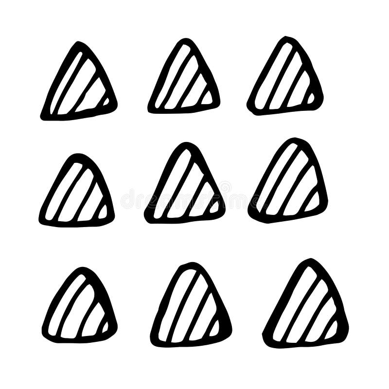 Collection Of Hand Drawn Triangles Stock Vector - Illustration of ...